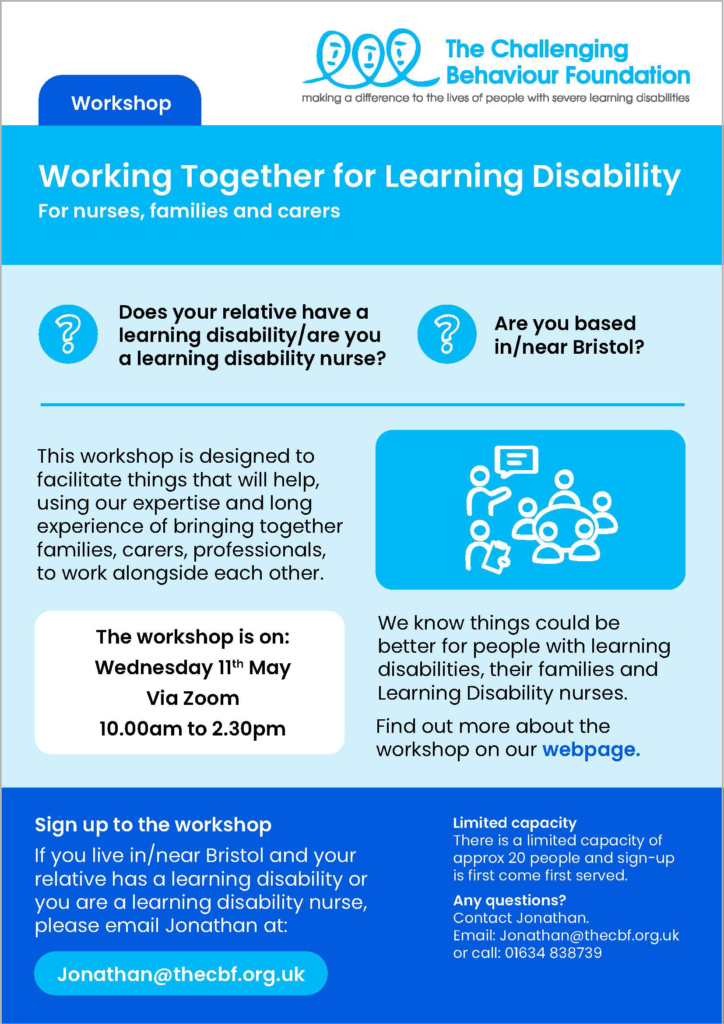 Learning disability workshop - Challenging Behaviour Foundation